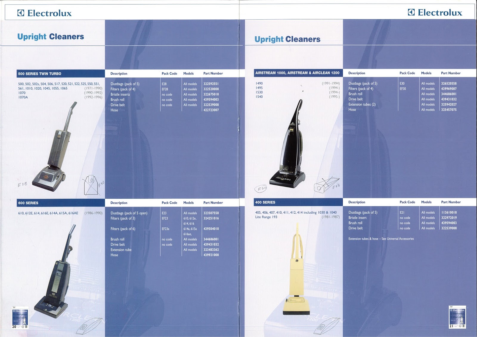 Electrolux Consumables & Accessories Brochure - 2001