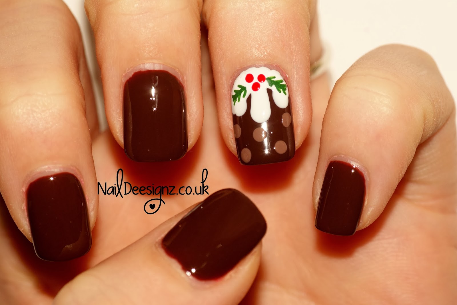 NailDeesignz: Christmas Pudding Nail Art