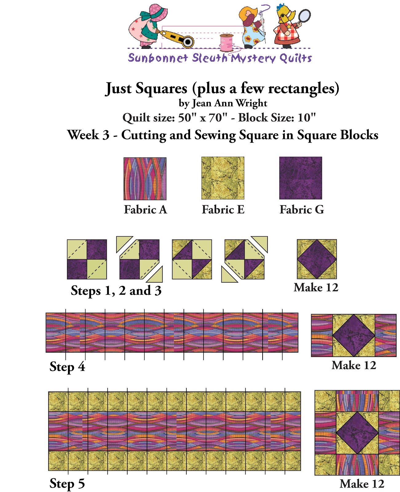 jeanannquilts: Week 3 - Sunbonnet Sleuth Mystery Quilt