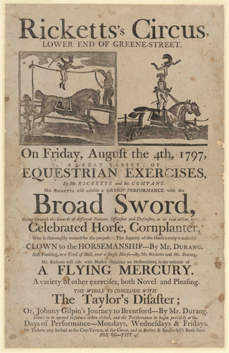 blog 365: The First Circus in America, 1793, Created by John Bill Ricketts