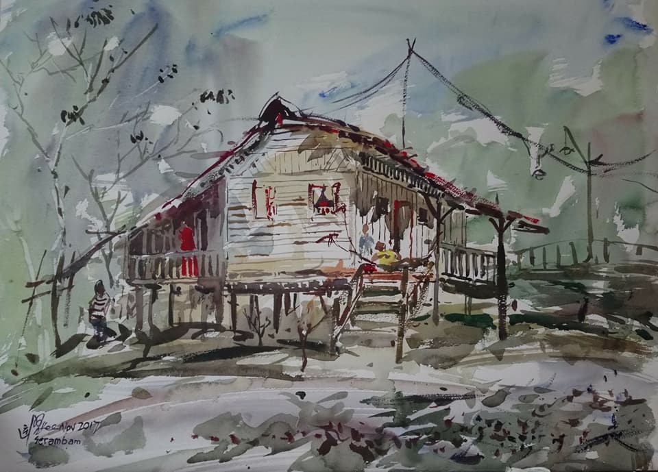 ns art society 森州艺术协会: Lee Choon Kee at Seremban / 李运启来芙蓉写生