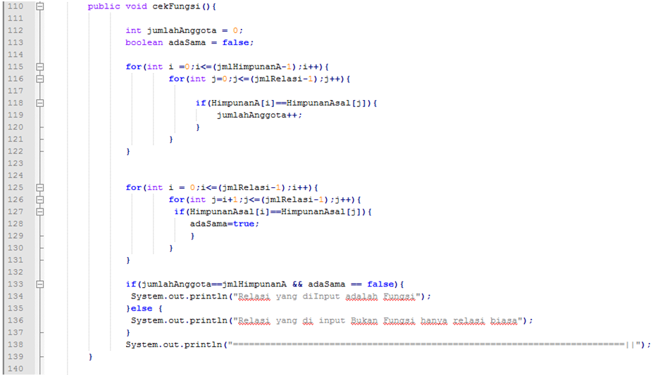 Nemure no King: Program Relasi Fungsi Dengan Java