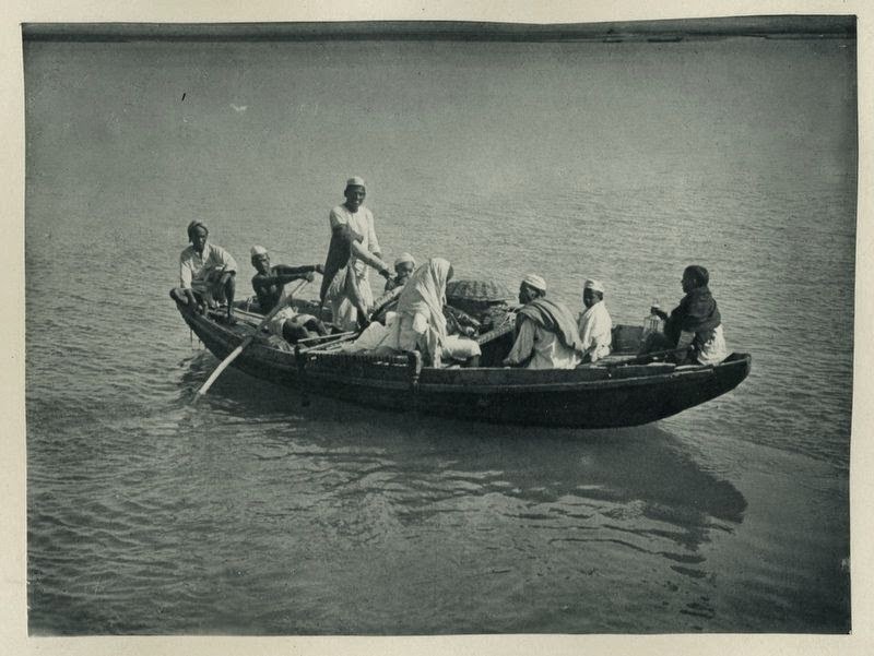 Indian Passengers on a Small Ferry Boat - c1900 - Old Indian Photos