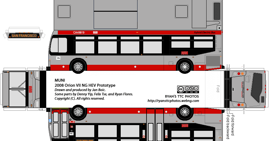 SP. Papel Modelismo: PaperBus 2008 Orion VII NG HEV - MUNI