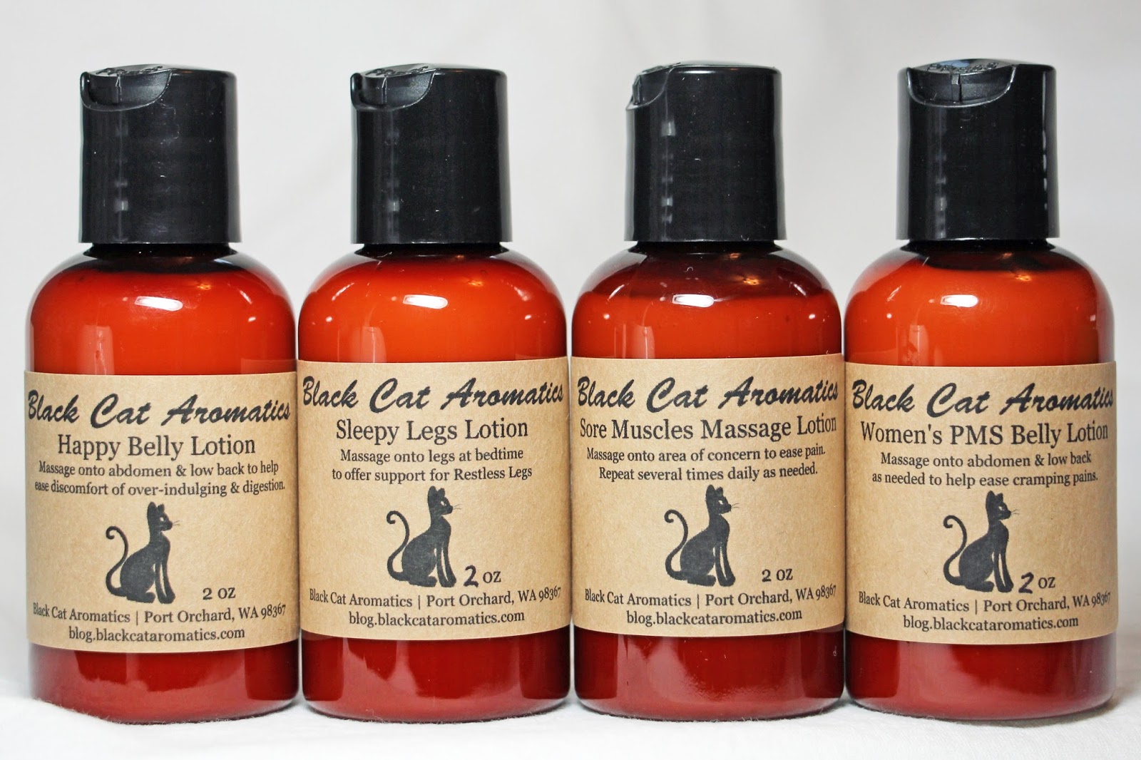 Black Cat Aromatics: Natural Remedy Massage Lotions
