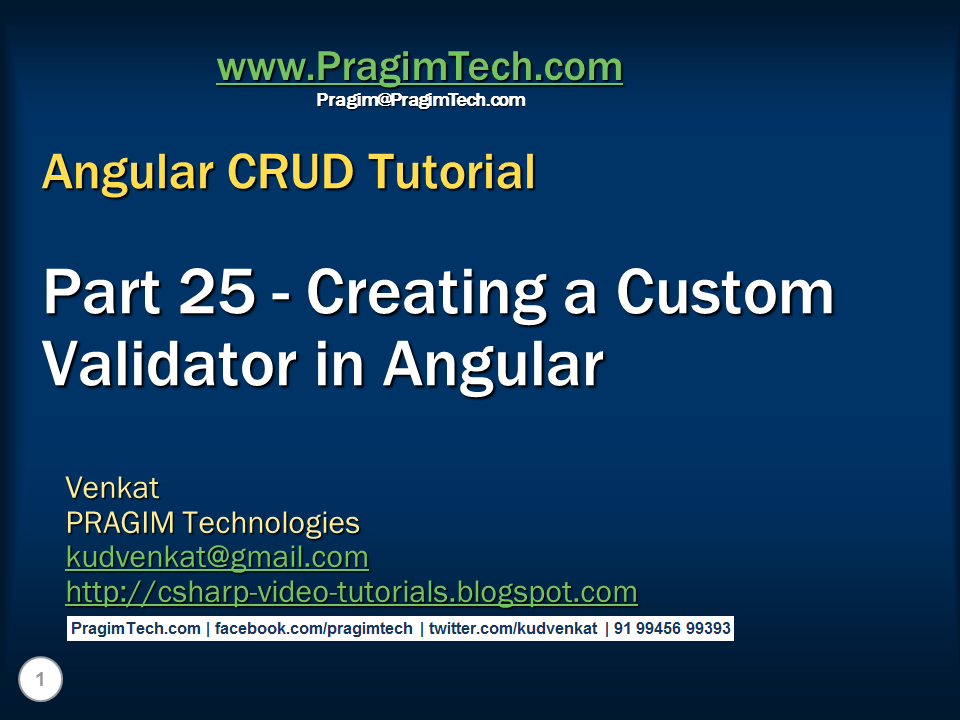 Sql Server And C Video Tutorial Angular Custom Validator Example Template Driven Forms