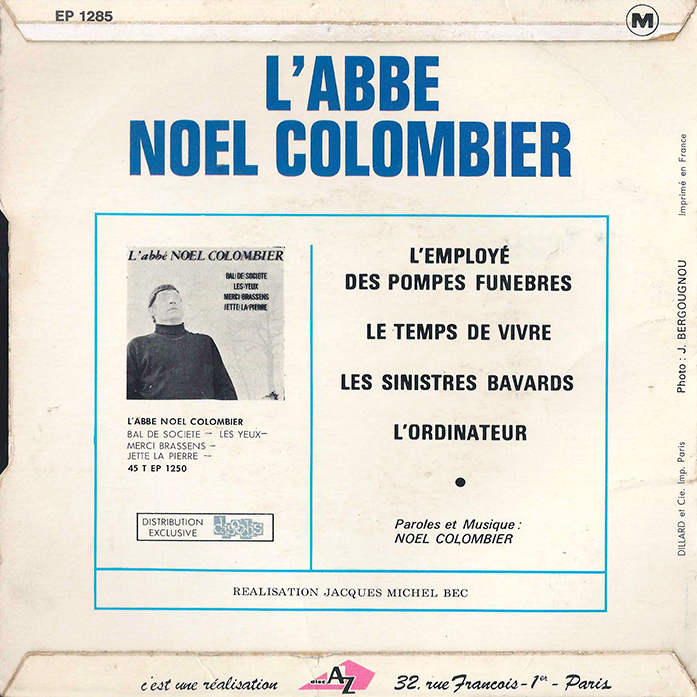les sensass sillons: L'Abbé Noël Colombier - EP (1969)