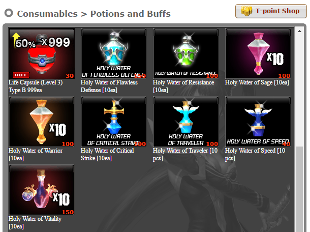 New! Potions and Buffs in Item Shop!