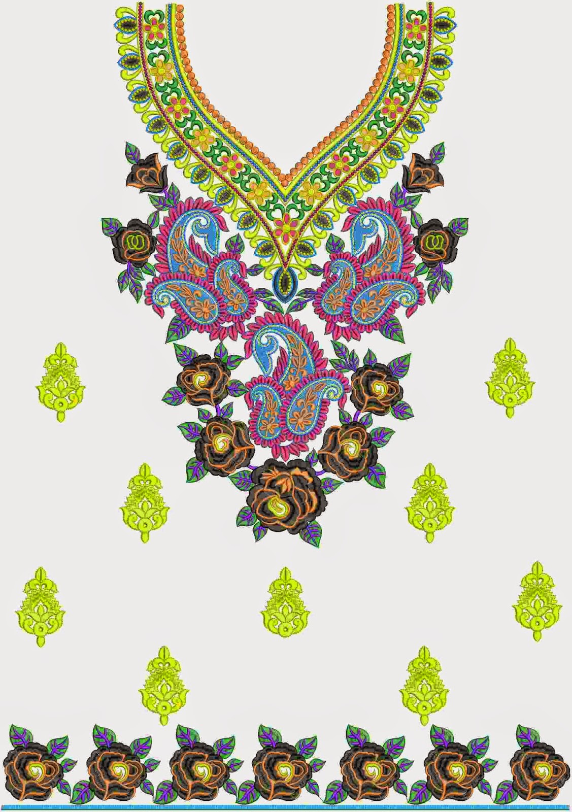 EmbDesignTube: Pakistani New Designing Techniques Kurti Designs