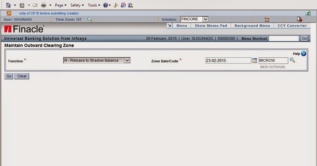 Outward Clearing Rejection Procedure in DOP Finacle | DOP Core Solutions