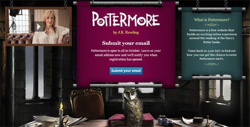 Pottermore - Mysterious Harry Potter Website