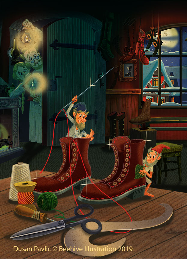 Dusan Pavlic's Illustrations: The Elves and The Shoemaker#Beehive ...
