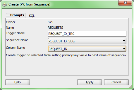 Sathya's Tech Blog: ADF DB Sequence - Using DB Trigger approach