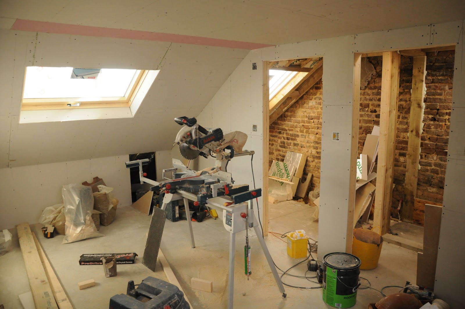 Lofty Ambition: Day 48 - New Fireplace & More Plasterboard