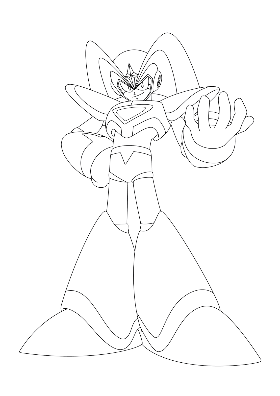 Desenho para colorir e imprimir Bass do Mega Man