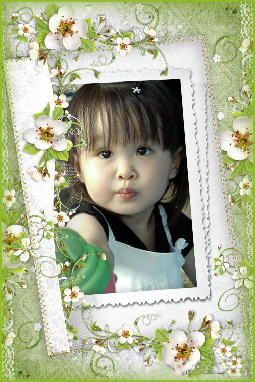 Children Frame White Small Flowers - Zisya Art