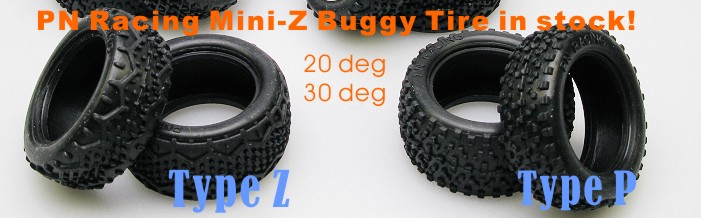KYOSHOSAN: New PN Racing Mini-Z Buggy Tires Type Z & P