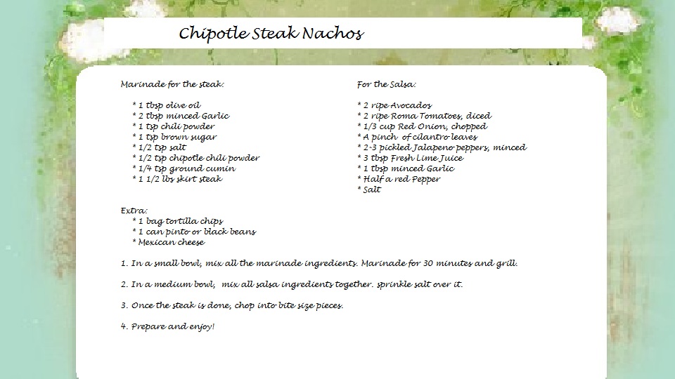 Cupcake Apothecary: Chipotle Steak Nachos