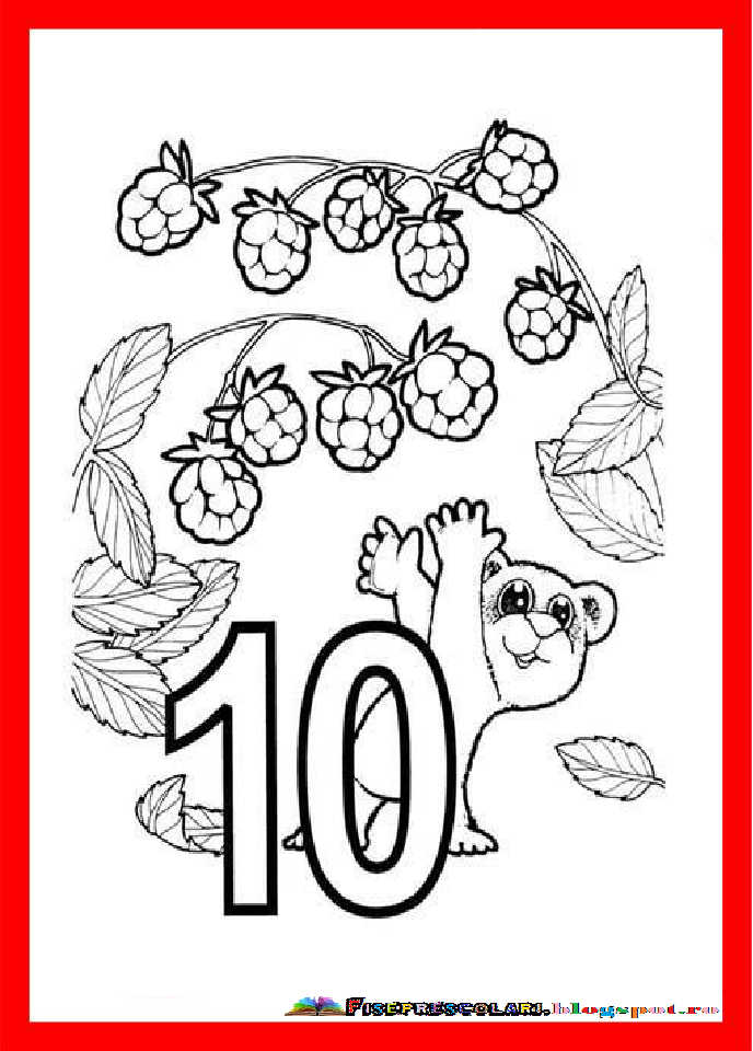 PLANSE de colorat cu CIFRE si numere de la 1 la 10 / Cifre de colorat ...
