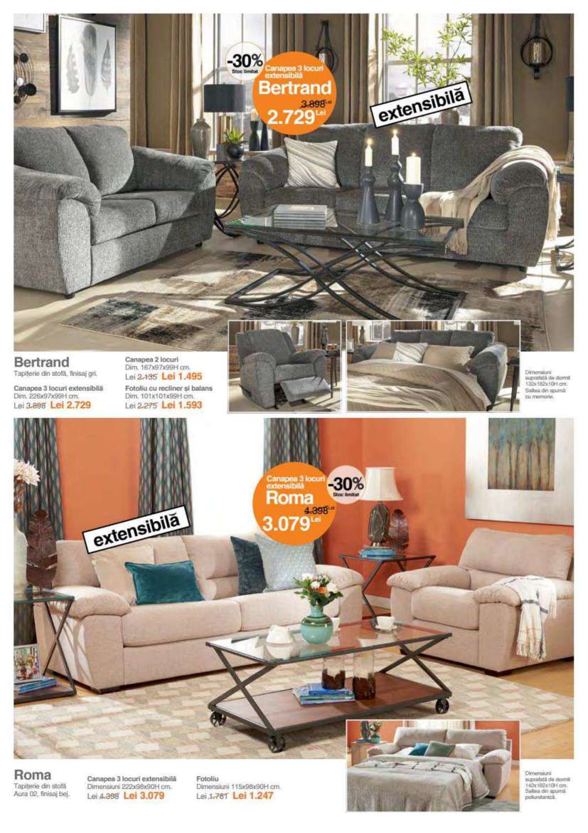 CATALOG MOBEXPERT Noiembrie 2018. Borosura cu Oferte si reduceri Mobexpert.