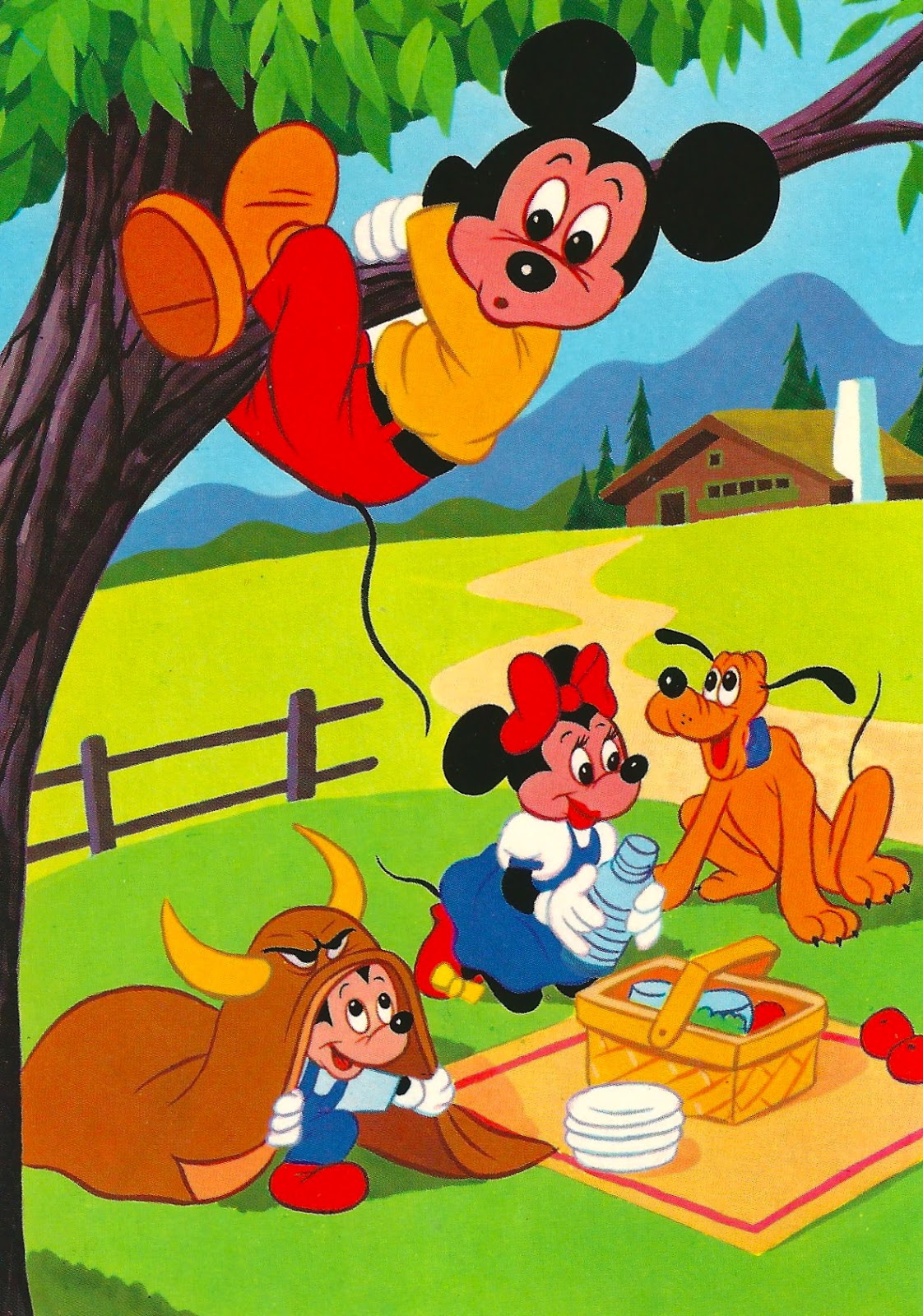 My Favorite Disney Postcards: Mickey and Minnie with Pluto and Morty ...