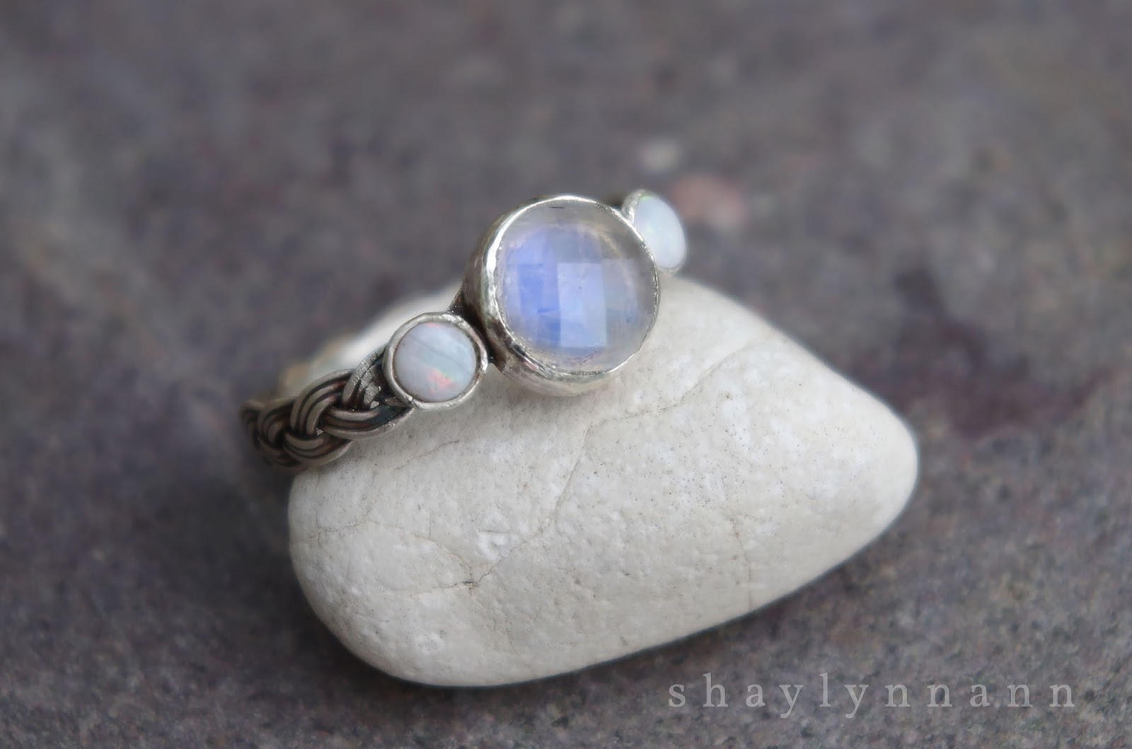 Moonstone and Opal Ring - Shealynn's Faerie Shoppe