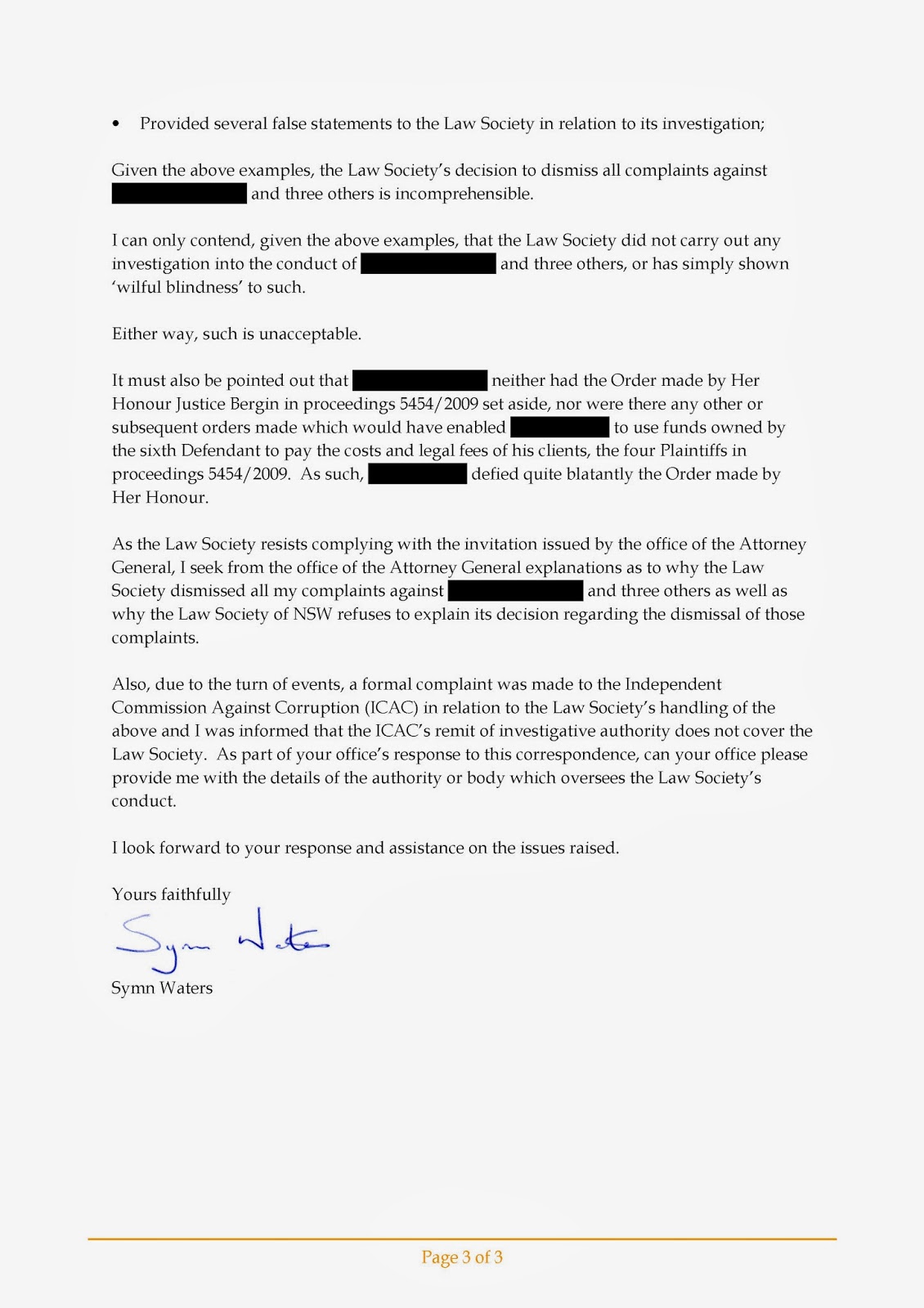 Inaction by the Law Society and the Office of the Legal Services ...