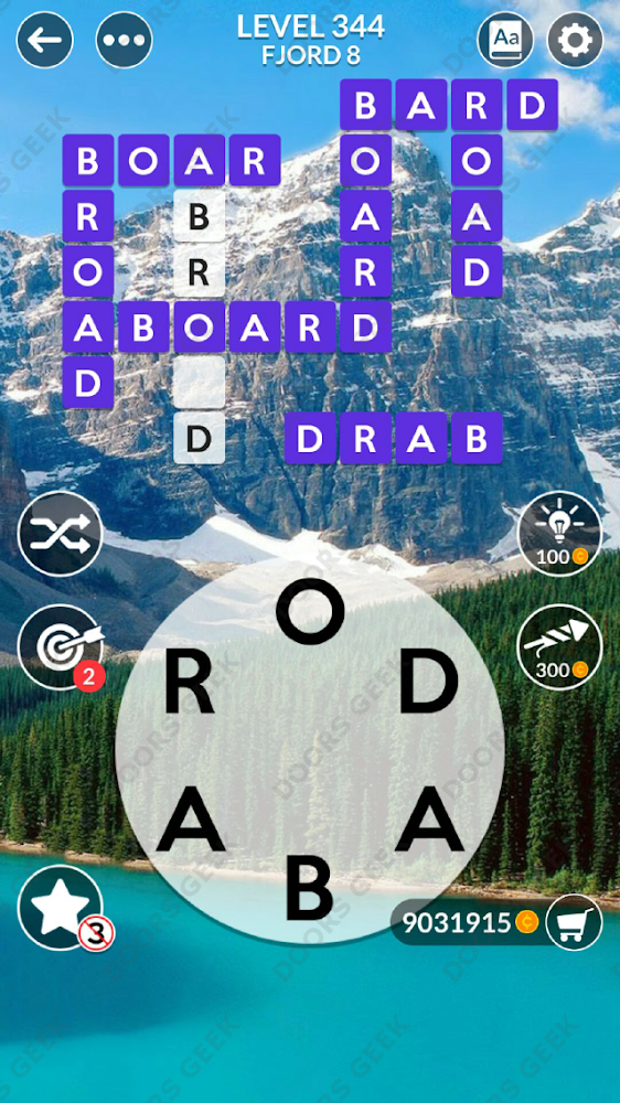 Wordscapes Level 344 Answers ~ Doors Geek