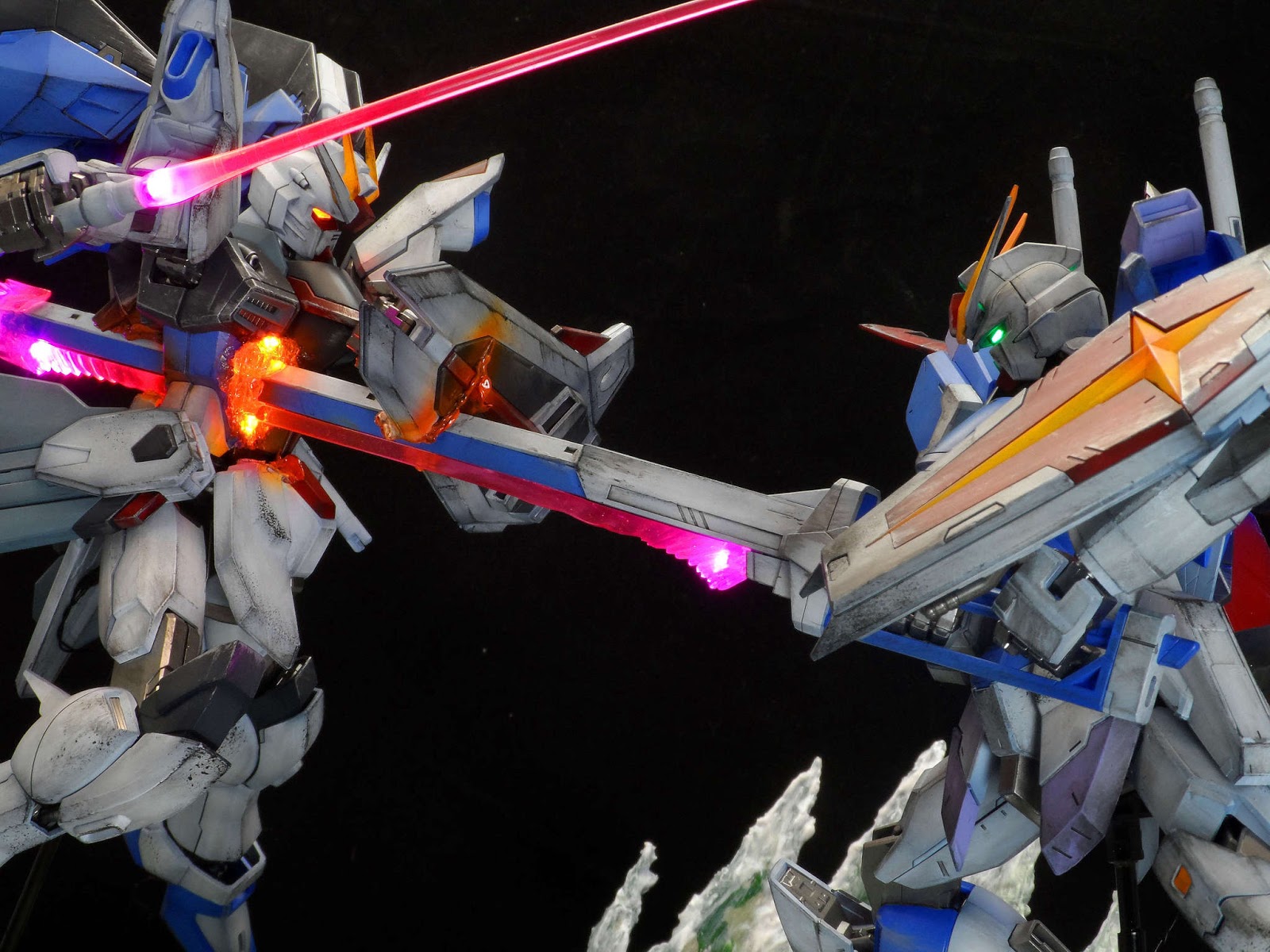 Custom Build: MG 1/100 Freedom Gundam VS MG 1/100 Force Impulse Gundam ...