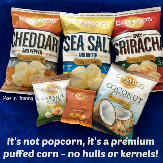 Stacy Talks & Reviews: Cosmos Creations premium puffed corn snacks!