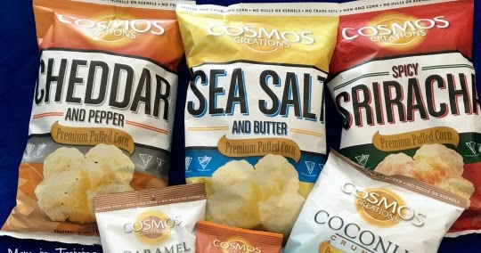 Stacy Talks & Reviews: Cosmos Creations premium puffed corn snacks!