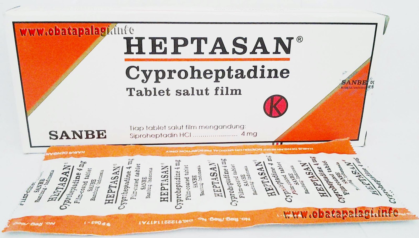 Komposisi dan Dosis Heptasan Cyproheptadine