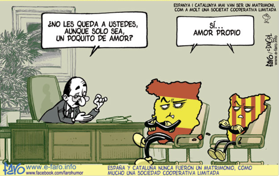 Faro Humor gráfico: El amor entre España y Cataluña.