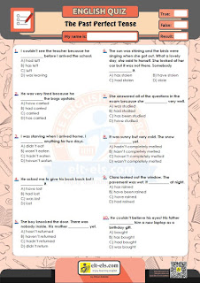 Past perfect tense multiple choice test 1 | www.elt-els.com