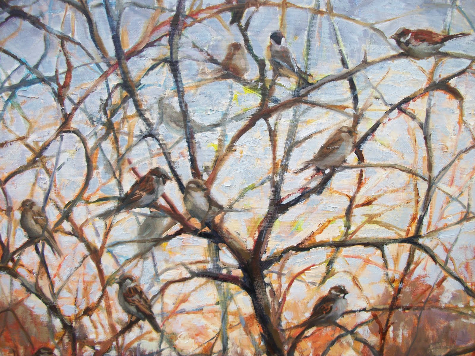 Susan Bell Fine Art: 33 birds, Susan Bell oil on canvas