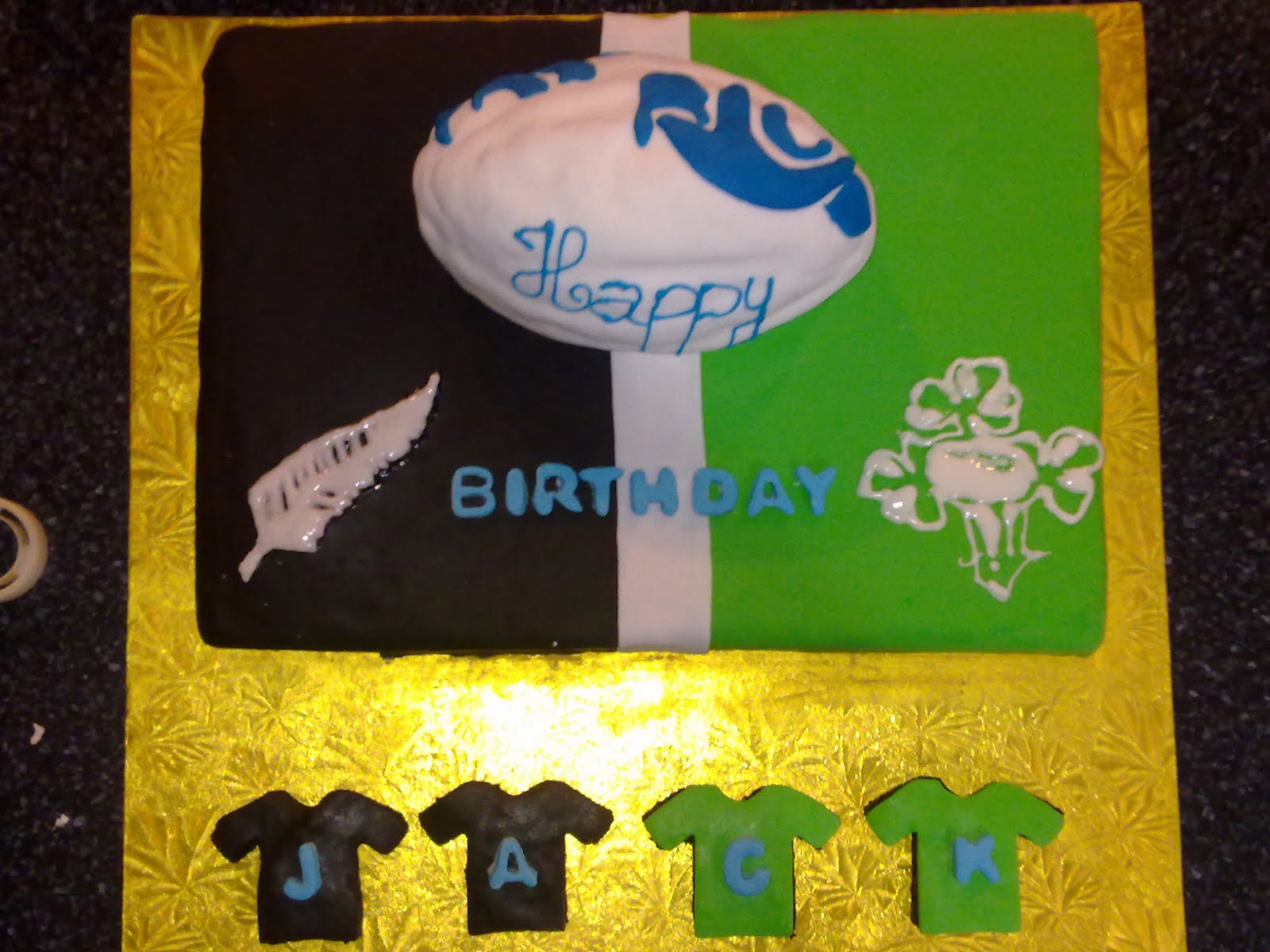 The Baking Frog: Chocolate Rugby Cake (All Blacks and Ireland)