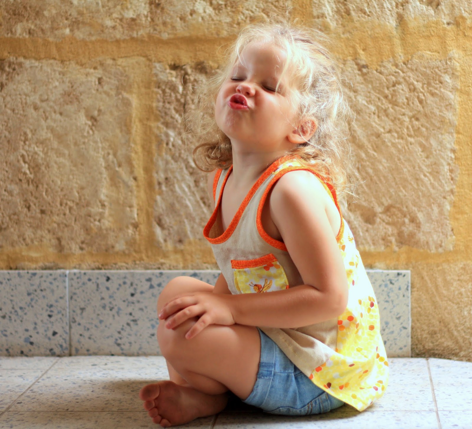 {Kids Clothes Week} Upcycled Bee-utiful Hemp Racer Back Singlet