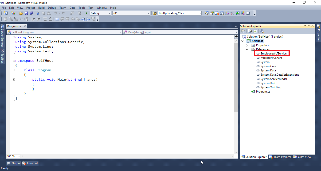 Dot Net Example Creating A Self Hosted Wcf Service