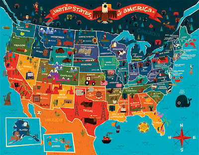 Online Maps: United States Map for Children