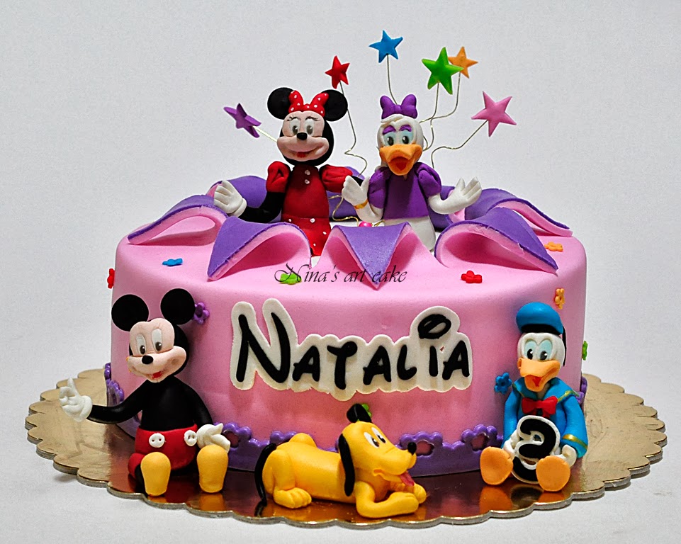 Nina's Art Cake: Tort Mickey Mouse si prieteni pentru Natalia