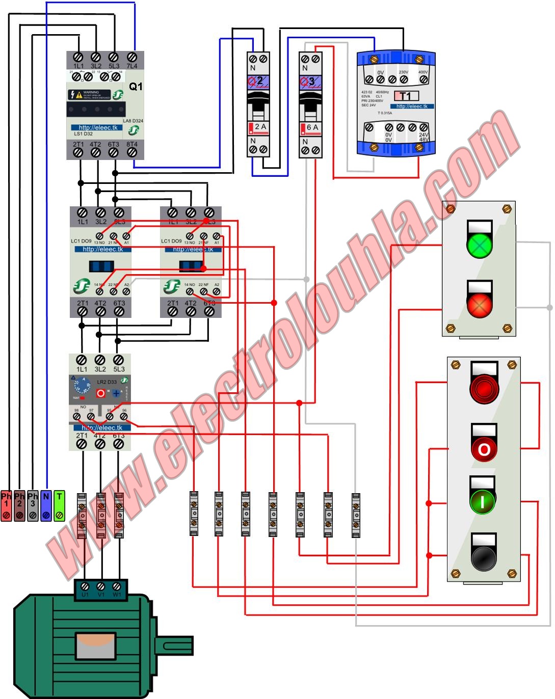Schémas de Démarrage d'un Moteur Asynchrone صور للشرح - electrolouhla
