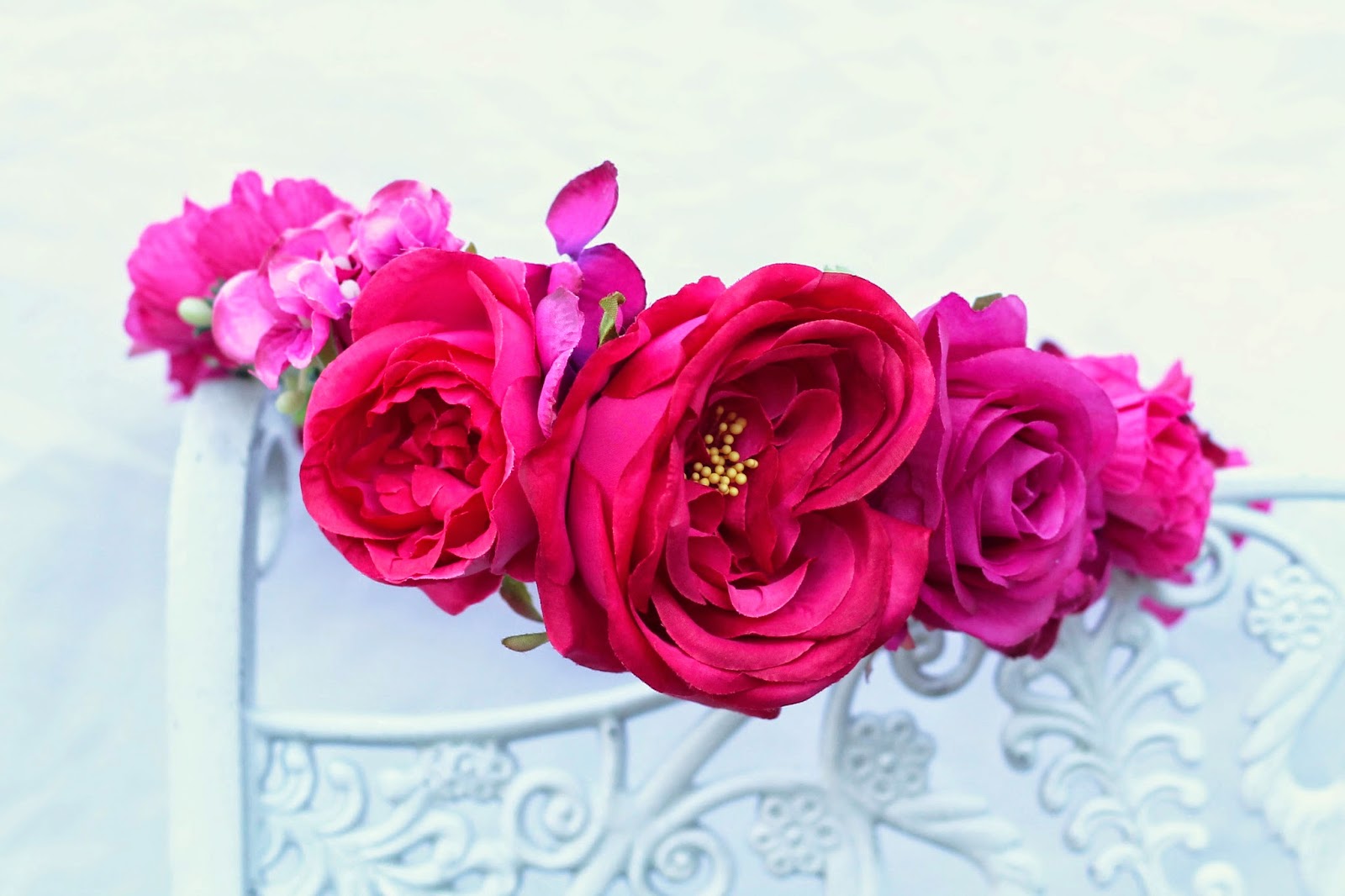 Rose Tinted Illustration: HOT PINK ROSE TINTED FLOWER CROWN // FOR ROSE ...