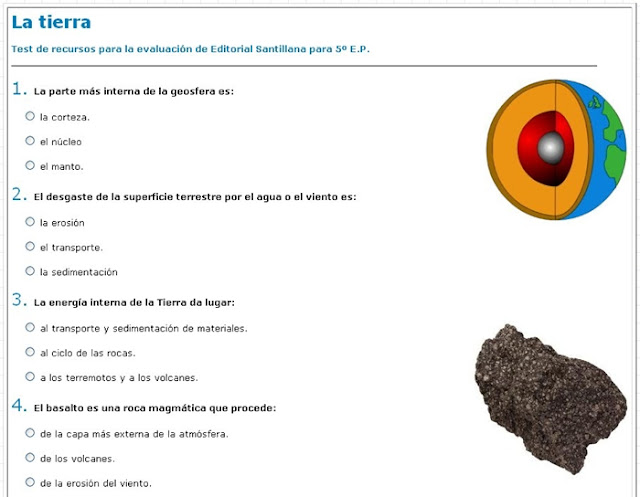 El baúl virtual: PRUEBA DE EVALUACIÓN LA TIERRA 5º DE PRIMARIA