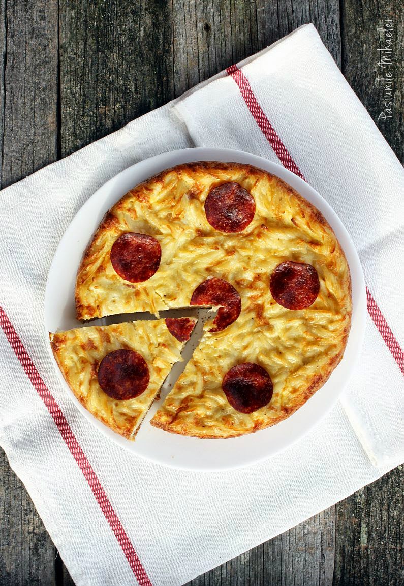 Frittata cu paste si branzeturi, la cuptor - Din bucatarie, cu pasiune