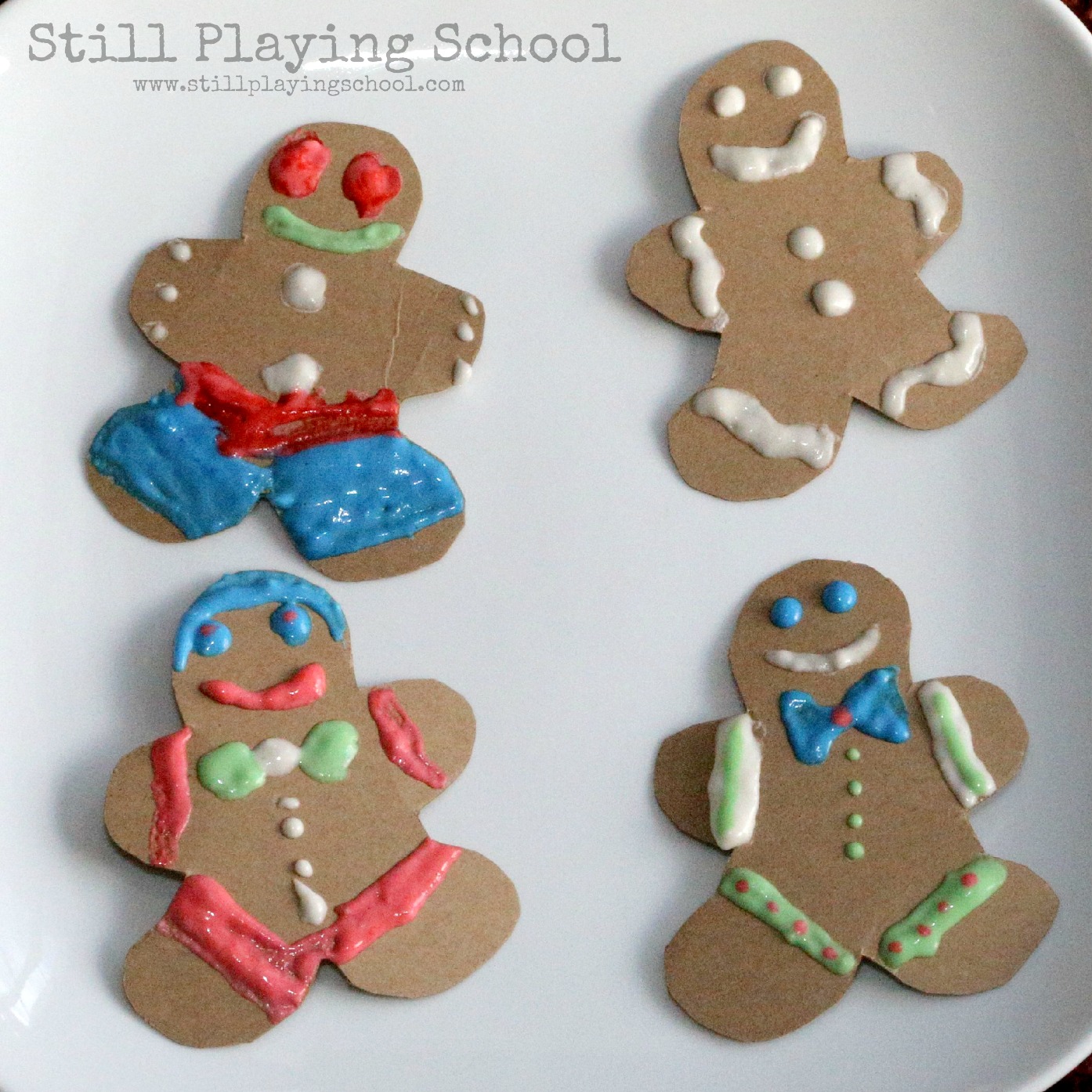 Microwave Puffy Paint Gingerbread Men | Still Playing School