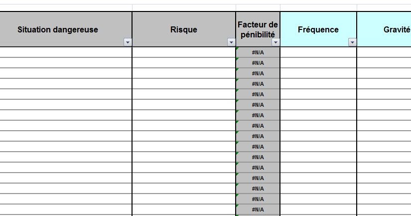 document unique modèle vierge xls