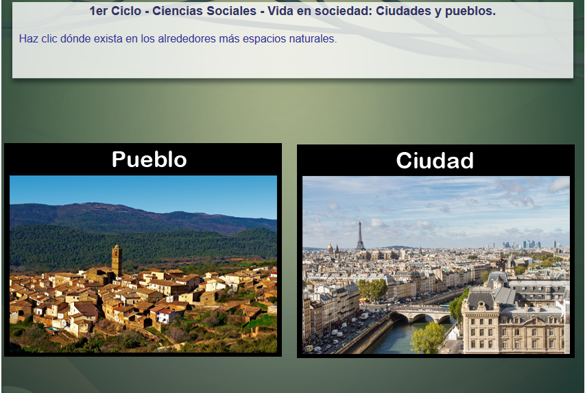 NUESTRA CLASE : Pueblo o ciudad