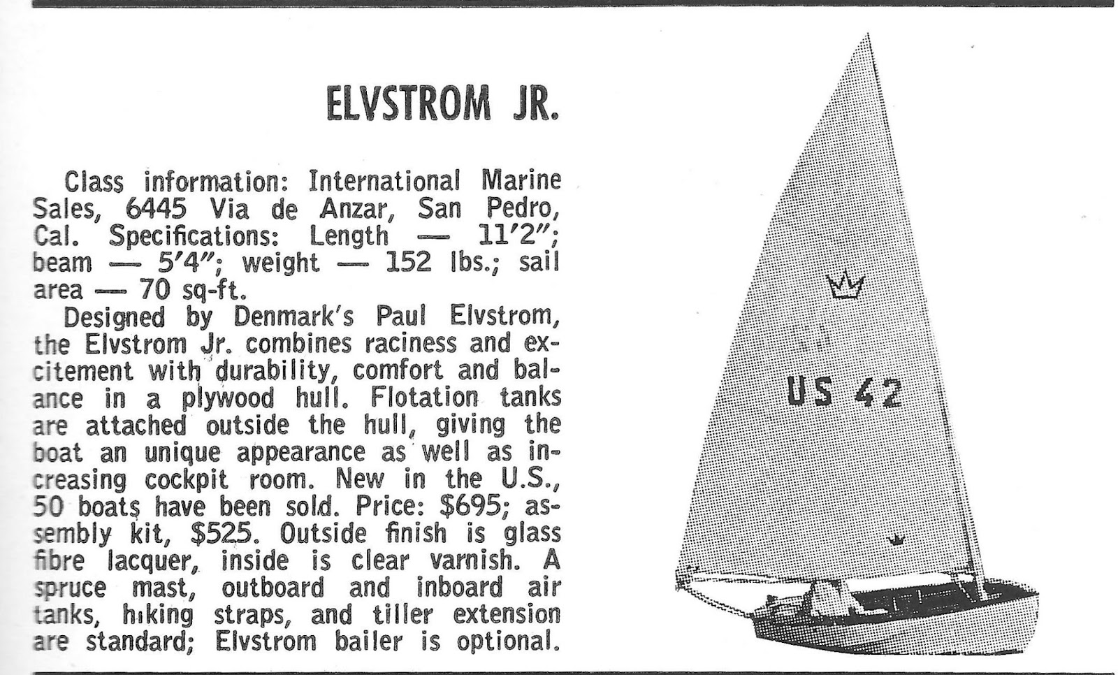 Earwigoagin: OD-OY Review: The Elvstrom Junior Dinghy
