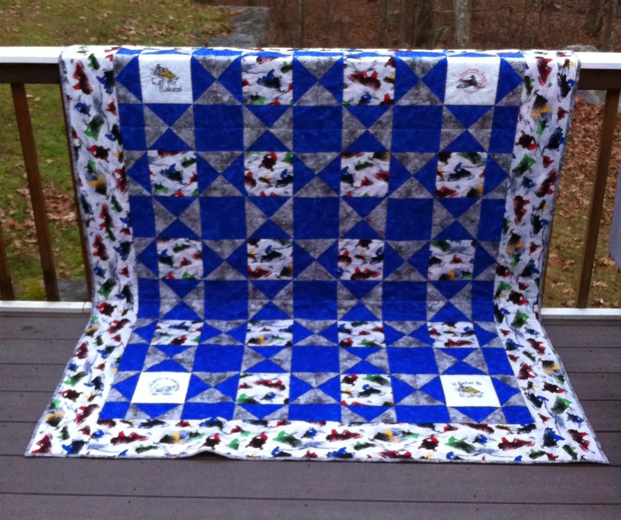 My Useless Crafts and Such: Jay's Snowmobile Quilt