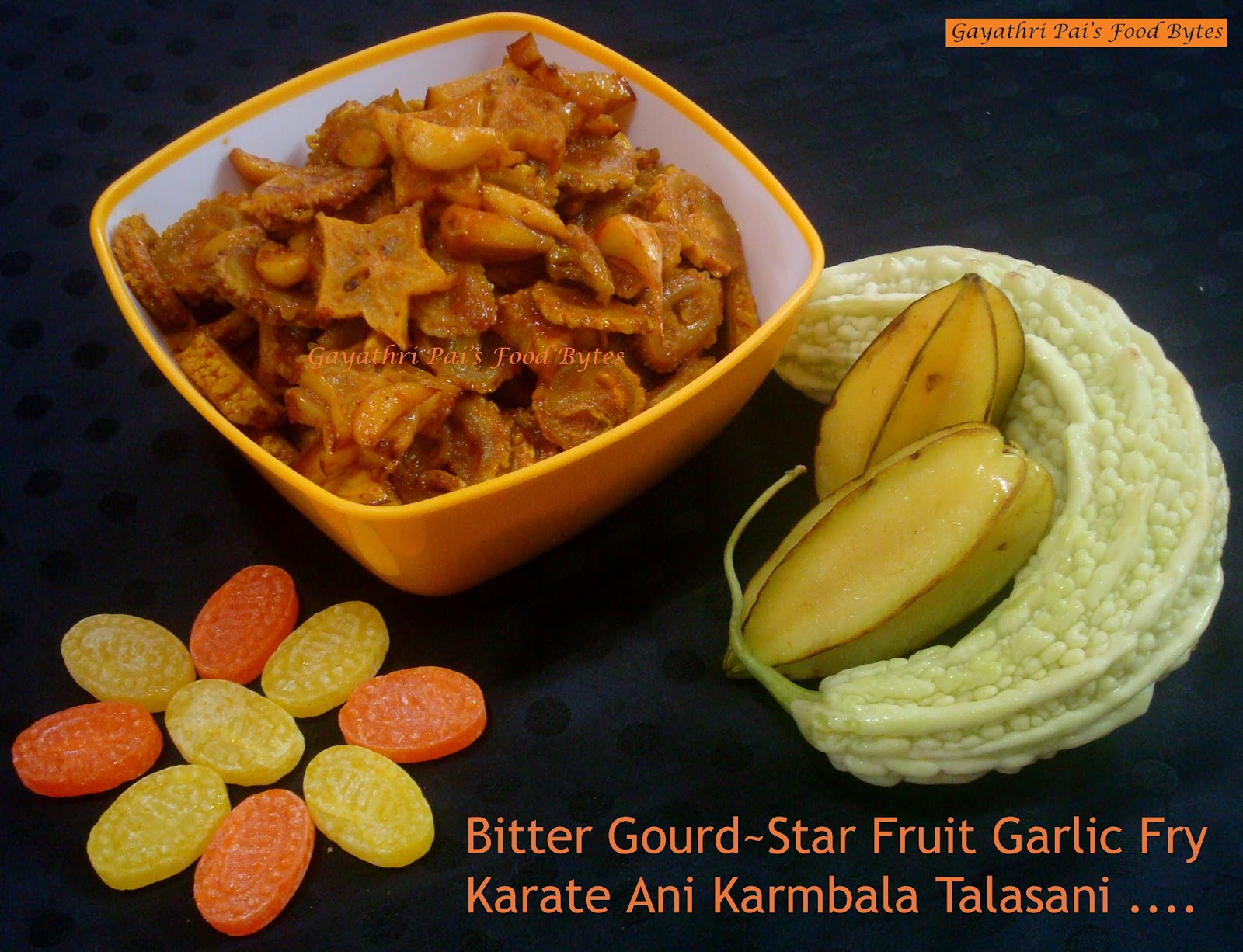 Gayathri Pai's Food Bytes: Karate' Ani Karmbala Talasani / Bitter Gourd ...